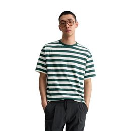Marc O'Polo Herren T-Shirt, gr&uuml;n, Gr. M, MARC O'POLO DENIM, geringelt, Jersey, Obermaterial: 100% Baumwolle, Shirts, relaxed aus softer Bio-Baumwolle