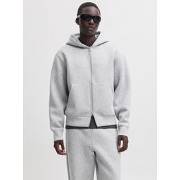 Jack & Jones JACK & JONES Herren Kapuzensweatjacke "JCOLEGACY SWEAT SCUBA ZIP HOOD NOOS", grau, Gr. L, unifarben, angeraute Sweatware, Obermaterial: 77%