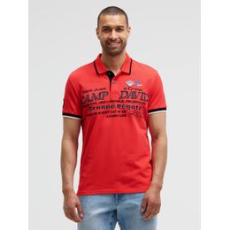 CAMP DAVID Herren Poloshirt, rot, Gr. XXXL, bedruckt, Piqu&eacute;, Material: 97% Baumwolle, 3% Elasthan, Shirts, mit Baumwolle