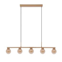 N&auml;ve N&Auml;VE Pendelleuchte "Donika", 5, &Oslash; 12cm H: 150cm, 1 Stk., beige, Esszimmer, Leuchten, Glasschirme in amber, exkl. G9, Gestell braun