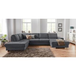 Sit & More Wohnlandschaft SIT & MORE, B:340cm H:82cm T:224cm, grau, Luxus-Microfaser ALTARA NUBUCK (100% Polyester) / Struktur (100% Polyester);Flachgewebe