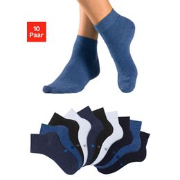 H.I.S. H.I.S Damen Kurzsocken "Damen Herren Kurzschaft Socken", Gr. 39, blau, Baumwolle, Baumwollmischung, Elasthan, Polyamid, unifarben, Socken, mit