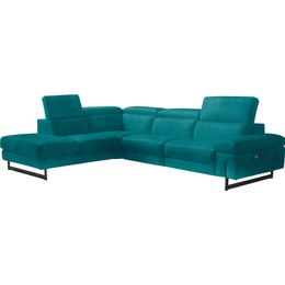 Ecksofa Egoitaliano, B:278cm H:100cm T:221cm, blau, Wohnzimmer, Sofas, "Candice, elegant, edel und bequem, erstklassiger Sitzkomfort, L-Form", inkl.
