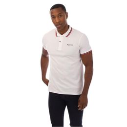 Aquascutum - Poloshirt f&uuml;r Herren, Schmal, kurz&auml;rmlig (Wei&szlig;/Marine)