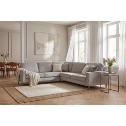 Ecksofa OTTO HOME, B:290cm H:89cm T:250cm, grau, 100% Polyester, Wohnzimmer, Sofas, "Pinto Skandi, 290 cm, Chenille, Struktur, Ottomane links /