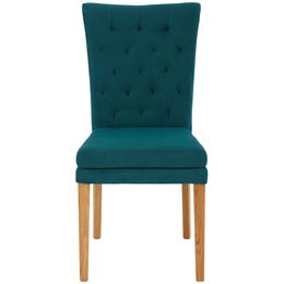 Esszimmerstuhl Home Affaire, B:46cm H:94,5cm T:59cm, blau, Kunstleder;Microfaser, St&uuml;hle, "Colorado", Beine in eiche oder nussbaum. Im 2er, 4er oder