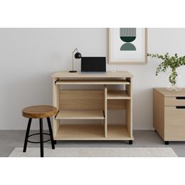 Computertisch, B:90cm H:76cm T:50cm, braun, VOGL M&Ouml;BELFABRIK, Tische, "Compi", PC-Tisch mit Tastaturauszug, platzsparend, Breite 72 oder 90 cm