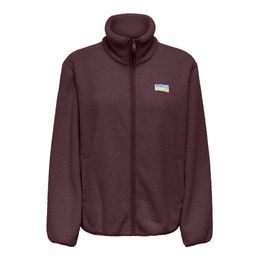 Only Damen Pl&uuml;schjacke "ONLEVA LIFE TEDDY JACKET CC OTW"winetasting, Gr. XL, unifarben, Pl&uuml;sch, Obermaterial: 100% Polyester, Jacken, Kunstfaser