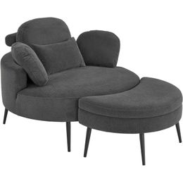 Loveseat OTTO HOME, B:110cm H:84cm T:110cm, grau, 95%Polyester, 5%Polyamide, Sessel, "Riko Sessel, B: 110 cm, Sitzh&ouml;he: 44 cm", XXL- Sessel, mit