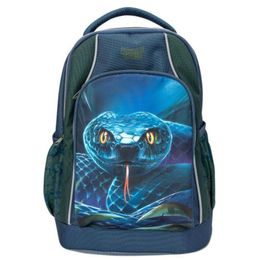 Depesche Kinder Rucksack "Schulrucksack Schlange Adventure World 19 x 30 x 40 cm blau-gr&uuml;n", bunt, Polyester, Rucks&auml;cke