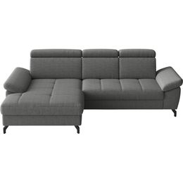 Sit & More Ecksofa SIT & MORE, B:264cm H:84cm T:181cm, grau, 100% Polyester, Wohnzimmer, Sofas, "Vanity, L-Form, B: 264 cm", Inkl.Sitz-,Kopf-und