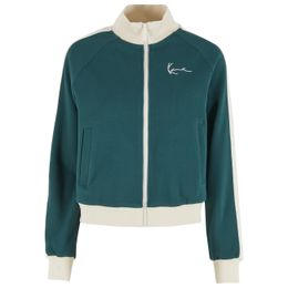 Karl Kani Damen Outdoorjacke "Karl Kani Signature Sidestripe Trackjacket", gr&uuml;n, Gr. XL, unifarben, 55% Polyester, 39% Baumwolle, 6% Elasthan, Jacken
