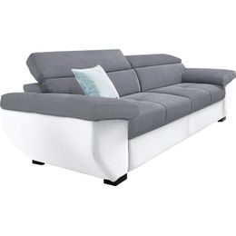 2,5-Sitzer COTTA, B:214cm H:74cm T:103cm, grau, Kunstleder SOFTLUX / Luxus-Microfaser (100% Polyester);Flachgewebe (100% Polyester) / Struktur fein (