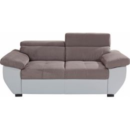 2-Sitzer COTTA, B:195cm H:74cm T:103cm, grau, Kunstleder SOFTLUX / Luxus-Microfaser (100% Polyester);Flachgewebe (100% Polyester) / Struktur fein (