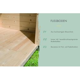 Gartenhaus-Fu&szlig;boden Karibu, B:238cm H:1,6cm T:213cm, braun, Massivholz, Gartenhaus-Fu&szlig;b&ouml;den, "f&uuml;r Sockelma&szlig; 2,38m x 2,13m"