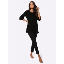 w&auml;schepur W&Auml;SCHEPUR Damen Schlafanzug, Gr. 40, schwarz, 50% Baumwolle, 50% Viskose, Homewear-Sets