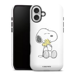 DeinDesign iPhone 16 Plus Handy Panzer Handyh&uuml;lle robuste Outdoor H&uuml;lle Schutzh&uuml;lle matt Snoopy Love Peanuts Tough Case