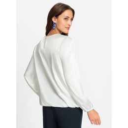 Lady Damen Satinbluse, beige, Gr. 40, unifarben, 97% Polyester, 3% Elasthan, Blusen
