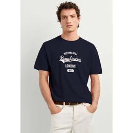 Pepe Jeans Herren Print-Shirt "print t-shirt JIMMY TEE", blau, Gr. XL, 100% Baumwolle, Shirts