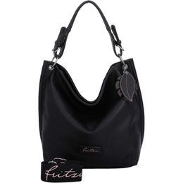 Damen Schultertasche "Eco-Fritzi01", Fritzi aus Preussen, schwarz, unifarben, Taschen, aus veganen und recycelten Materialien