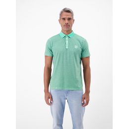 Lerros Herren Poloshirt, gr&uuml;n, Gr. M, gestreift, Single Jersey, Obermaterial: 100% Baumwolle, Shirts, Kurzarm-Polo mit feinen Streifen