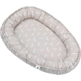 Julius Z&ouml;llner Julius Z&ouml;llner Nestchen, Taupe, Textil, Bl&auml;tter, F&uuml;llung: Faserb&auml;llchen, 58x10x80 cm, Made in Germany, Oeko-Tex&reg; Standard 100, Schlafen, Babybett-Ausstattung, Babynestchen, Bettnestchen