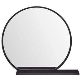 Xora Wandspiegel, Schwarz, Glas, Holzwerkstoff, rund, 65x56x17 cm, Ablage, Spiegel, Wandspiegel