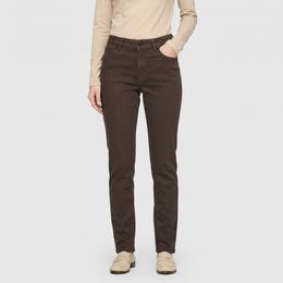 MAC Damen Stretch-Jeans "Melanie", braun, Gr. 46, Denim/Jeans, Obermaterial: 95% Baumwolle, 3% Polyester, 2% Elasthan, Jeans, Gerade geschnitten