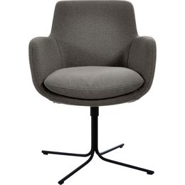 K+w Komfort & Wohnen Esszimmerstuhl, B:59cm H:84cm T:65cm, braun, K+W KOMFORT & WOHNEN, St&uuml;hle, "Pego Drehstuhl", filigranem 4-Fu&szlig;-Gestell in schwarz