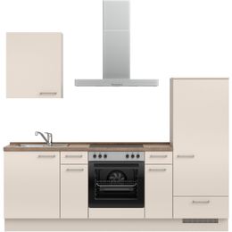 K&uuml;chenzeile Nobilia, B:240,3cm H:216,6cm T:60cm, beige, Komplettk&uuml;chen-Sets, ""Laser I", NEU: individuell anpassbar mit gratis Profi-Beratung",