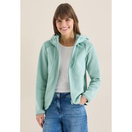 Cecil Damen Kurzjacke, gr&uuml;n, Gr. XL, unifarben, Stoff, Obermaterial 1: 94% Polyester, 6% Elasthan. Obermaterial 2: 100% Polyester, Jacken, mit Kapuze
