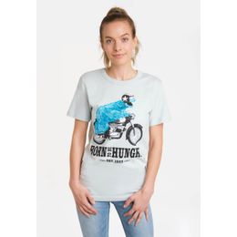 logoshirt Damen T-Shirt "Sesamstrasse - Kr&uuml;melmonster Motorrad", blau, Gr. XL, bedruckt, 100% Baumwolle, Shirts, mit lizenziertem Print