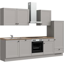 K&uuml;chenzeile Nobilia, B:300,3cm H:216,6cm T:60cm, grau, Komplettk&uuml;chen-Sets, ""Cascada I", NEU: individuell anpassbar mit gratis Profi-Beratung",