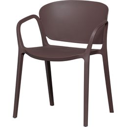 Esszimmerstuhl Woood, H:75cm, braun, St&uuml;hle, "Bent Polypropylen stapelbar f&uuml;r In- und Outdoor, H 75 x B 57 x T 56 cm", (Set, 2 St) Tragkraft 150 kg,
