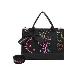 Damen Henkeltasche "Tote Bag Canvas Limited Outline", Fritzi aus Preussen, schwarz, Baumwolle, bedruckt, Taschen, mit Hello Kitty-Print