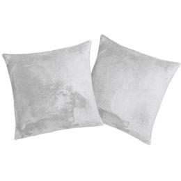 Dekokissen OTTO HOME, B:50cm L:50cm, grau, Obermaterial: 100% Polyester, Dekokissen_Sitzkissen_Kissenh&uuml;llen, "Jil", aus super weichem Kuschelfleece,