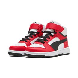 Puma M&auml;dchen Sneaker "REBOUND SLAM MID AC PS", Gr. 32Puma rot, Puma schwarz, Puma wei&szlig;, Synthetik, Schuhe