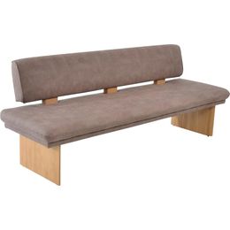 K+w Komfort & Wohnen Essbank, B:224cm H:89cm T:71cm, braun, K+W KOMFORT & WOHNEN, Wohnzimmer, Sitzb&auml;nke, "Longbeach Polsterbank", Spitzkissenoptik im Sitz, wahlweise in