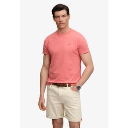 Superdry Herren Rundhalsshirt "ESSENTIAL SDCO LOGO EMB TEE", rosa, Gr. S, unifarben, Single Jersey, Obermaterial: 100% Baumwolle, Shirts, Baumwolle,
