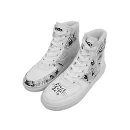 DOGO Damen Sneaker "Ace Boots Black Cats Only Damen High Sneaker, Ace Boots Black", Gr. 40, wei&szlig;, Lederimitat, Schuhe, Handgefertigt