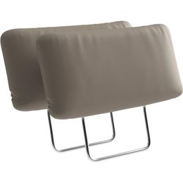 Sit & More Sofa-Kopfst&uuml;tze SIT & MORE, B:50cm H:25cm, beige, Holzwerkstoff, Kopfst&uuml;tzen, "Pamela, Leder, 2 St&uuml;ck, B: 50 cm", verschiedene Farben