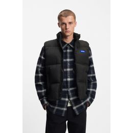Hugo Herren Steppweste "Bodolino", schwarz, Gr. S, unifarben, Web, Obermaterial: 100% Polyamid, Westen, Stehkragen, relaxed fit, wattiert