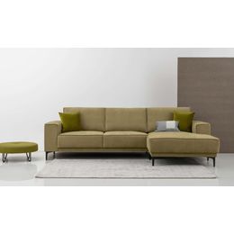 Ecksofa OTTO HOME, B:280cm H:85cm T:152cm, gr&uuml;n, 100% Polyester, Wohnzimmer, Sofas, "OLAND Struktur fein L-Form, B: 280 cm, Skandi-Design", L-Form,