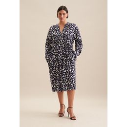 Seidensticker Damen Sommerkleid "Schwarze Rose", blau, Gr. 54, gepunktet, 100% Viskose, Kleider, 1/1 Kragen Punkte