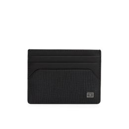 Tommy Hilfiger Herren Kartenetui "TH FLAG CC HOLDER", schwarz, Leder, Basic, Kleinlederwaren, Unisex Mini Geldbeutel, Portemonnaie
