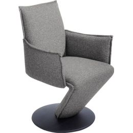 K+w Komfort & Wohnen Esszimmerstuhl, B:61cm H:94cm T:63cm, grau, K+W KOMFORT & WOHNEN, 775: Flachgewebe, 100% Polyester, St&uuml;hle, "Drive, Drehstuhl", Sessel mit federnder