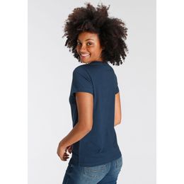 H.I.S. H.I.S Damen T-Shirt, blau, Gr. 36, bedruckt, Single Jersey, Obermaterial: 100% Baumwolle, Shirts, bedruckt, f&uuml;r die Freizeit, aus Baumwolle