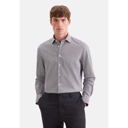 Seidensticker Herren Businesshemd "Schwarze Rose", grau, Gr. 40, bedruckt, 100% Baumwolle, Hemden, Slim 1/1 Kentkragen Druck