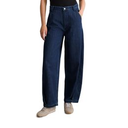 Marc O'Polo Damen Weite Jeans "made with Orange Fiber", blau, Gr. 27, MARC O'POLO DENIM, unifarben, Obermaterial: 78% Baumwolle, 22% Lyocell, Jeans