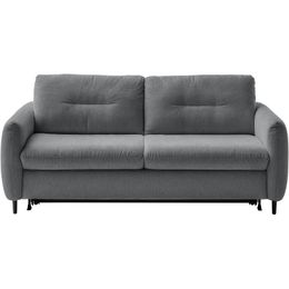 2-Sitzer Home Affaire, B:176cm H:84cm T:102cm, grau, 100% Polyester, Sofas, "Clevina, Dauer-Schlafsofa mit Kaltschaummatratze, Breite 176 cm", Sofa &